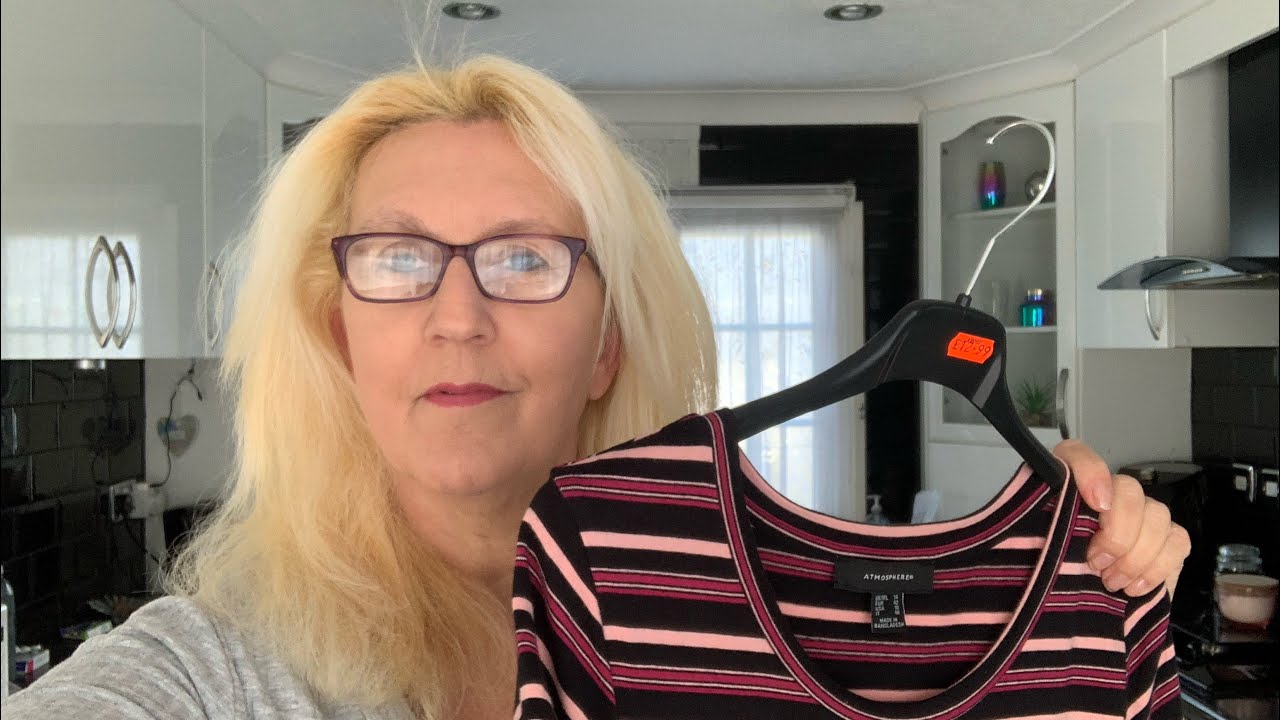 PRIMARK STRIPE DRESS /TRY ON / SIZE 14 BODYCON WINTER DRESS/ OVER 50S ...