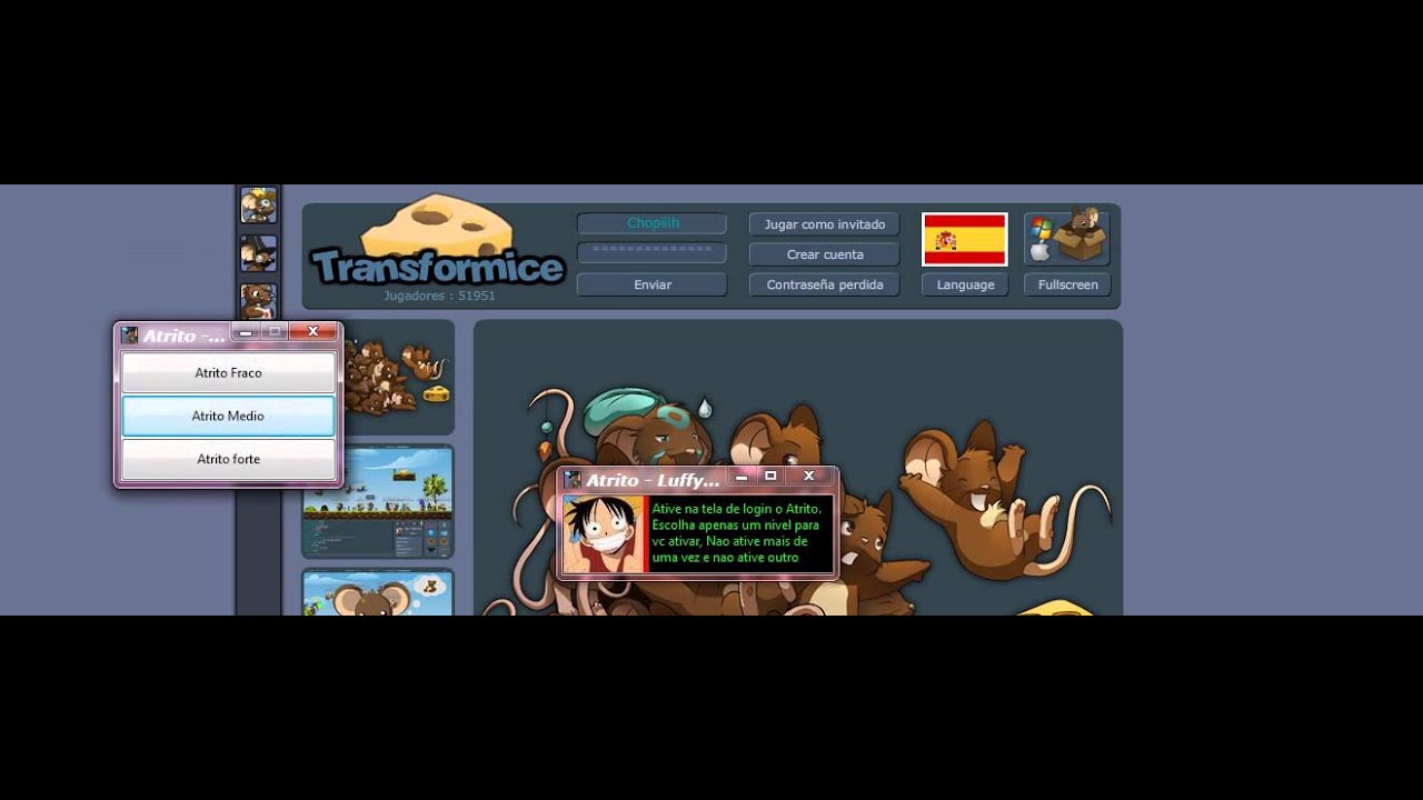 Hack de transformice (Atrito) - YouTube
