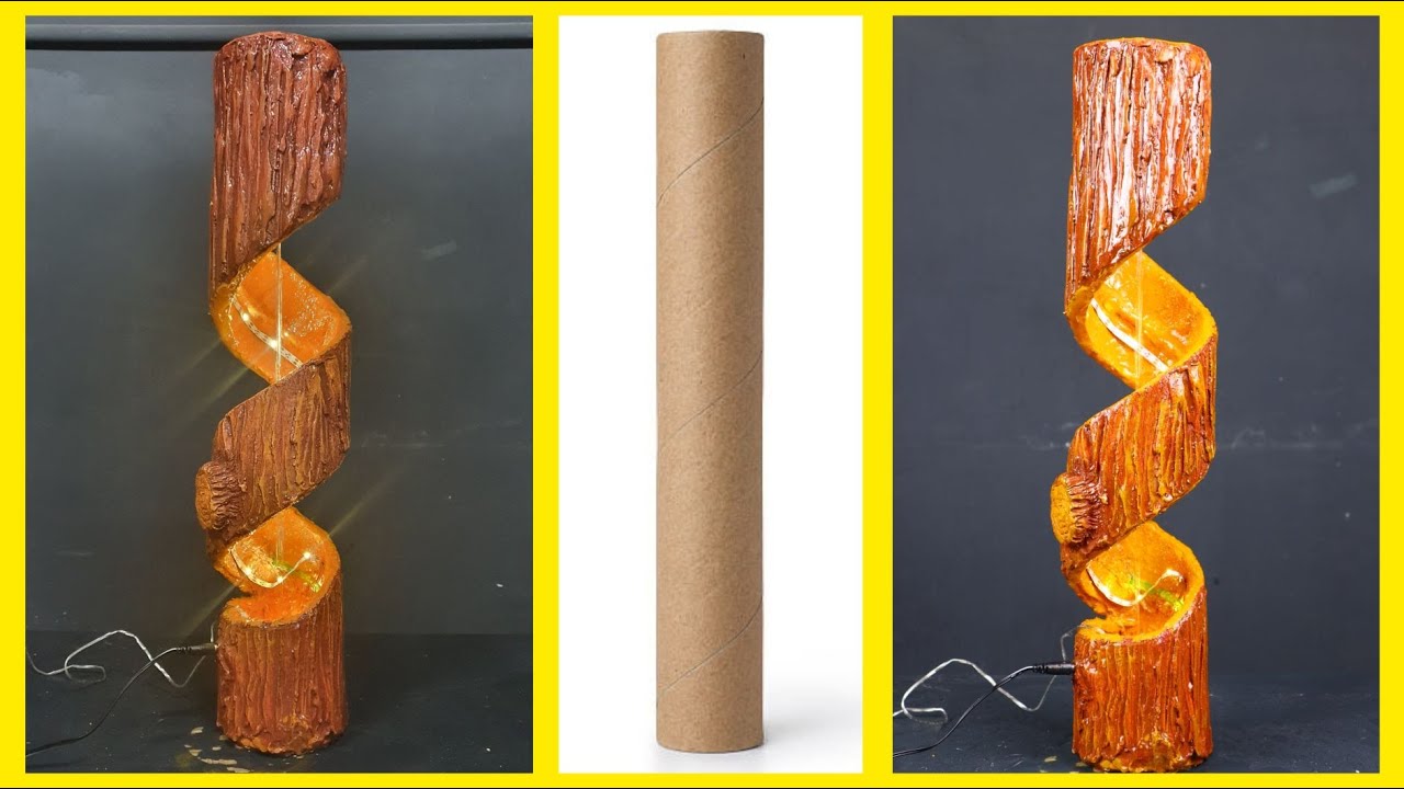 diy water fountain made from cement and cardboard art and craft - YouTube