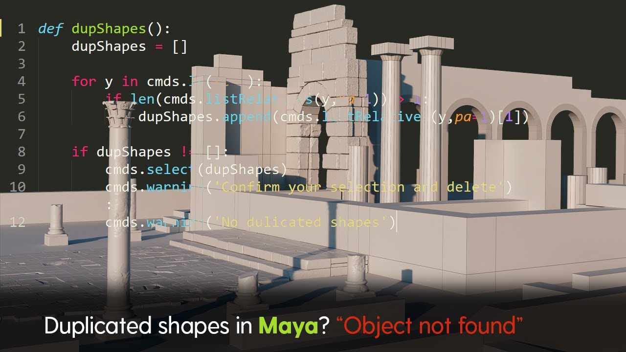 How to solve Maya's duplicated shape nodes error - YouTube