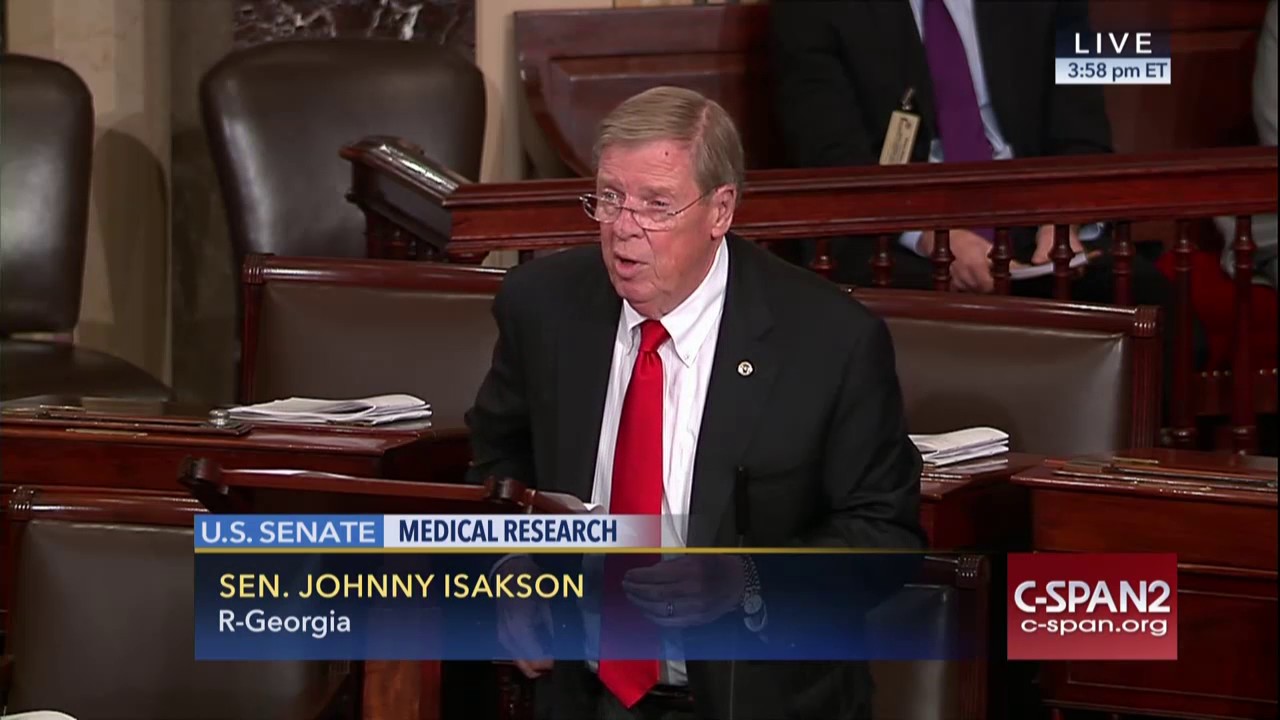 Senator Isakson discusses the 21st Century Cures Act on the Senate ...