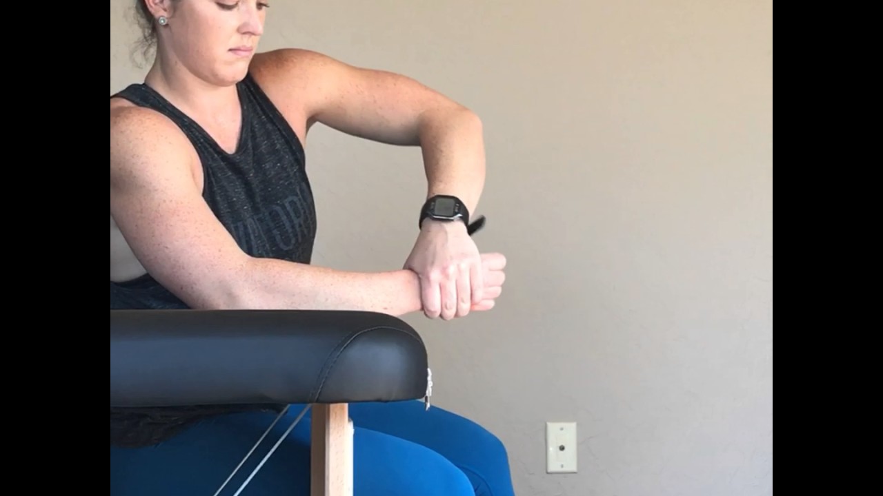Wrist mobilization: self distraction + extension, ulnar deviation ...