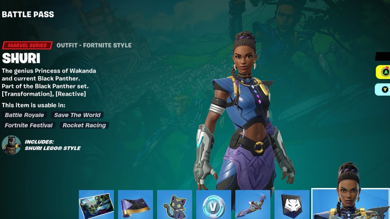 Fortnite *NEW* Shuri Skin Unlocked (Chapter 5 Season 4 Battle Pass ...