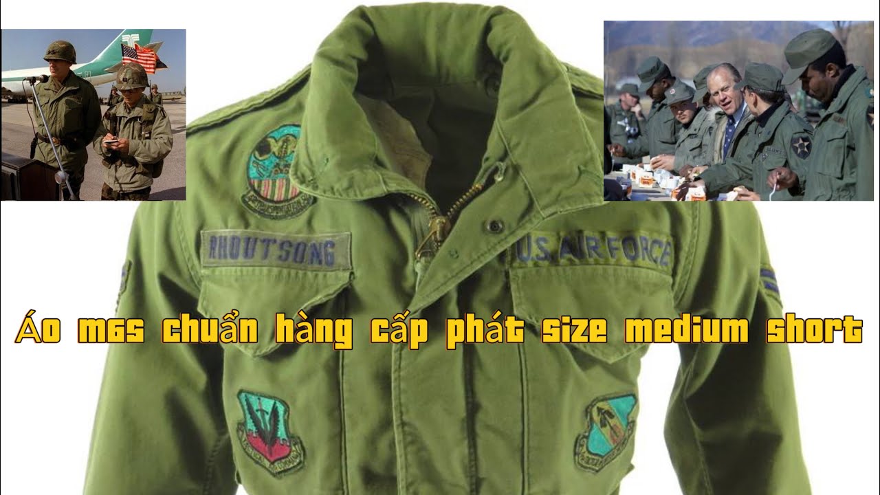 [7-10]Mã MS-81...Áo M65 size hiếm Medium short 1981 xanh oliu chuẩn cấp ...