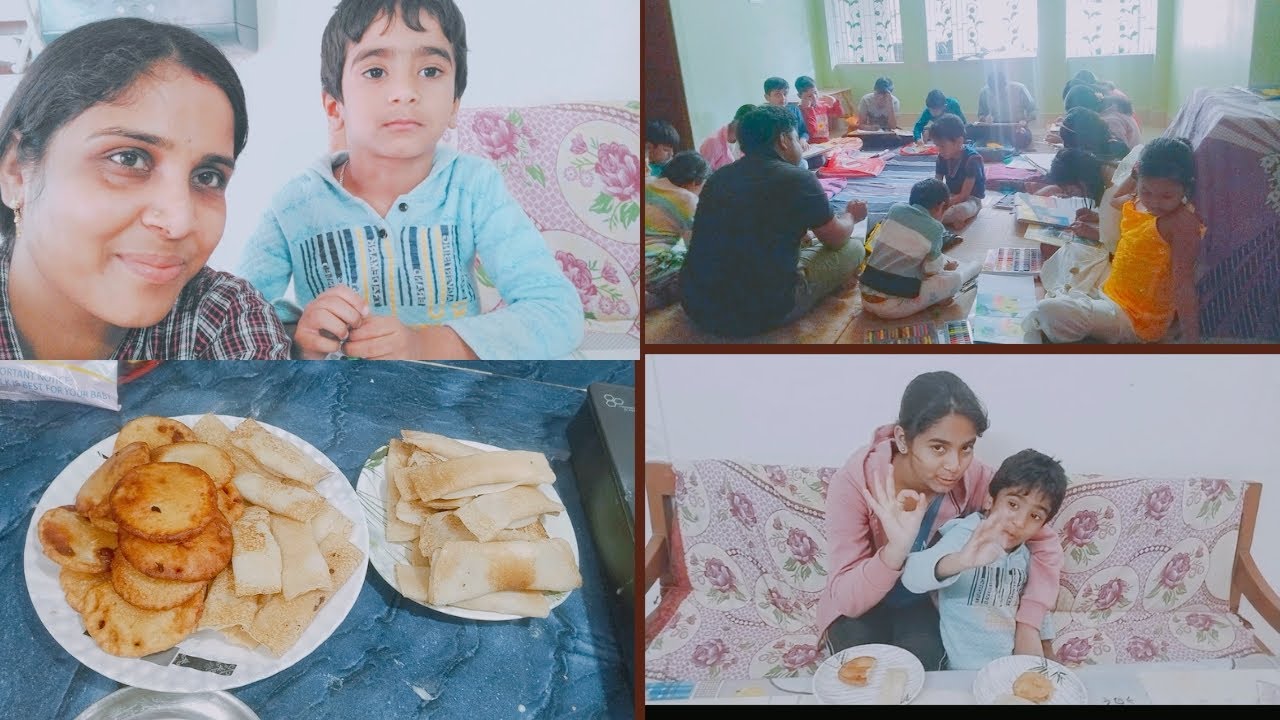 আজ থেকে রিভুর ড্রয়িং🖌️🖼️ ক্লাস শুরু/সন্ধ্যায় বানালাম প্রচুর পিঠে পুলি ...