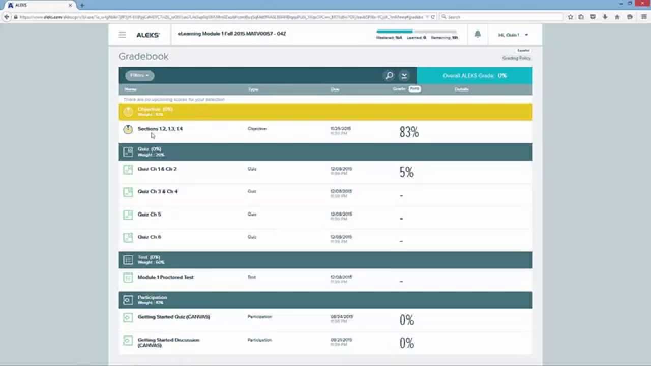 Navigating the ALEKS menu - YouTube