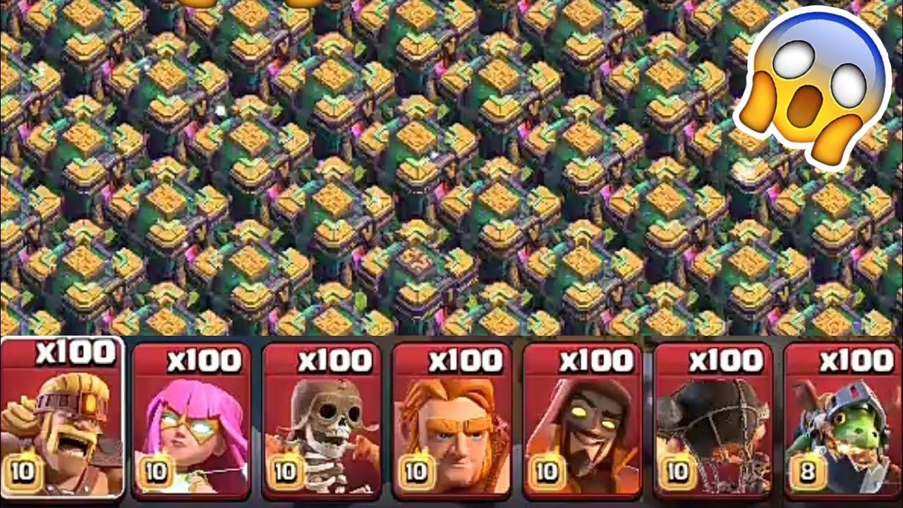 All Super Troops Vs Full Town Hall 14 Base | Clash of Clans - YouTube