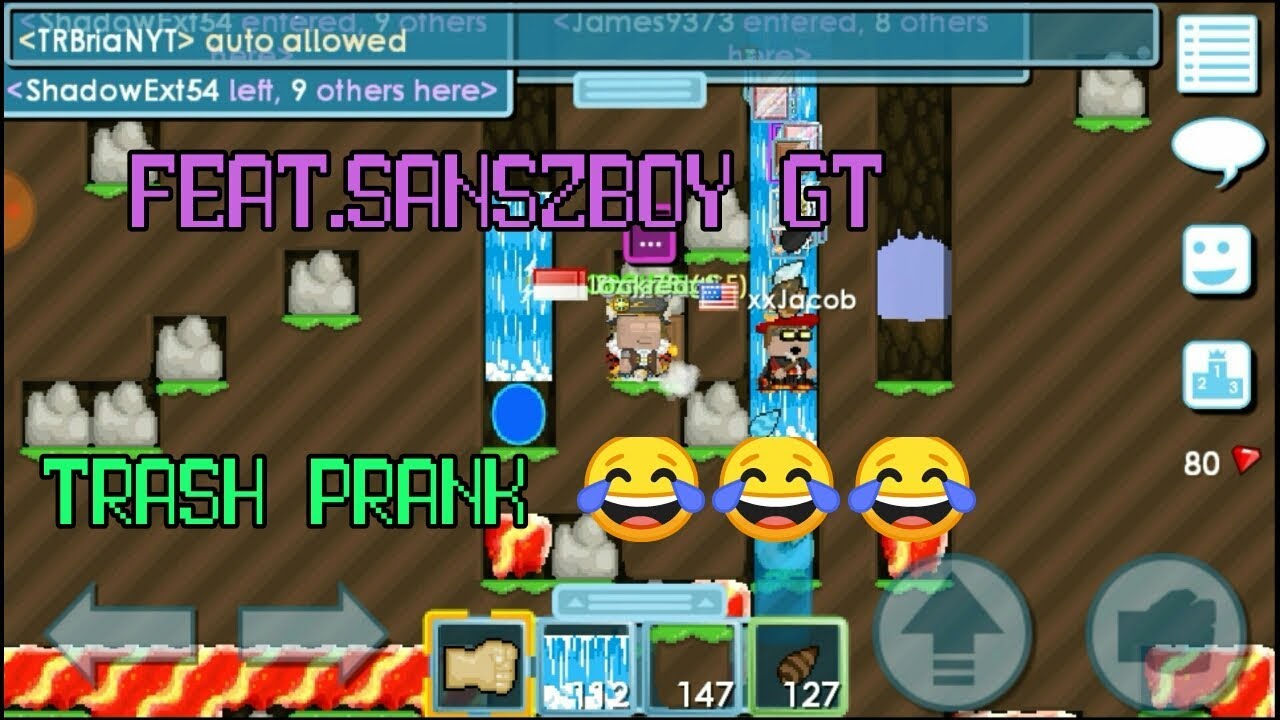 TRASH PRANK LAG EDITION FT.SANSZBOY GT-GROWTOPIA INDONESIA - YouTube