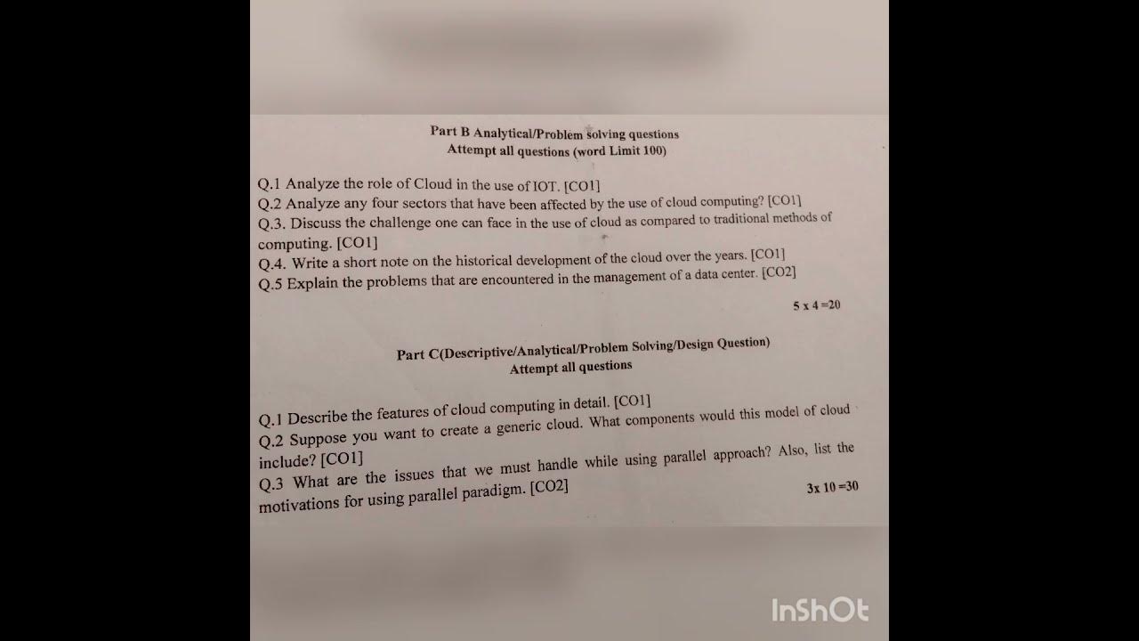 Cloud Computing Paper || CC Model Paper RTU 6 Sem. - YouTube