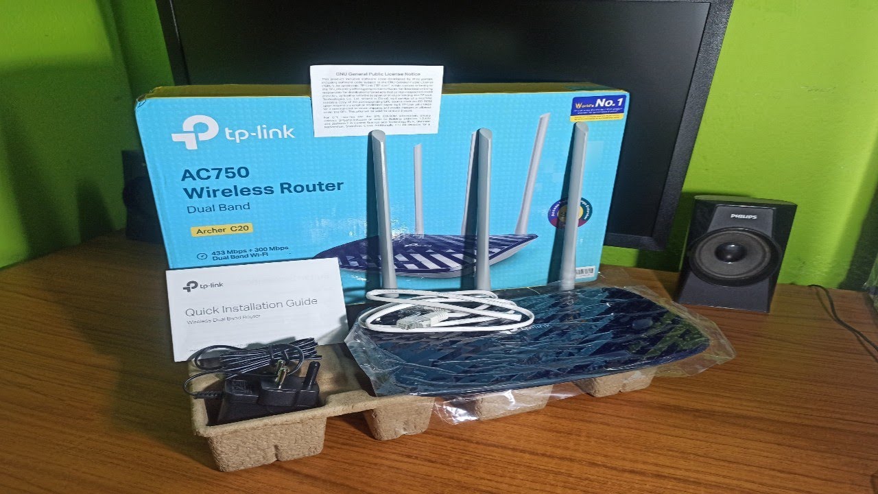 tp-link AC750 Wireless Router Dual Band Archer C20 Unboxing and All ...