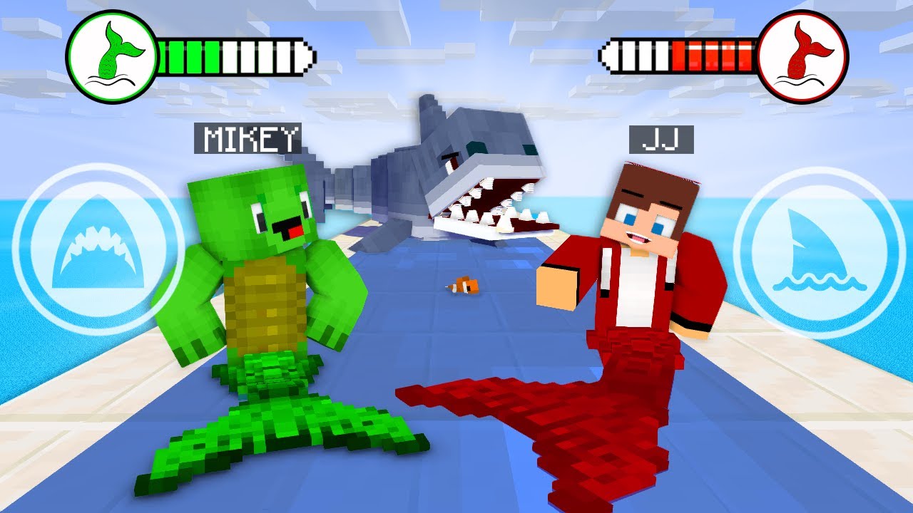 JJ and Mikey Became Mermaid and Swim Away from the Shark - Maizen ...
