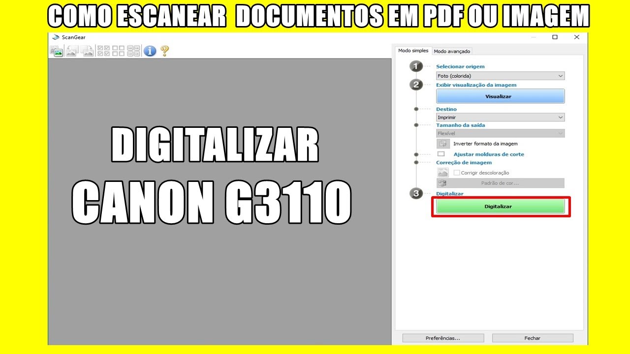 COMO ESCANEAR DOCUMENTOS EM PDF OU IMAGEM IMPESSORA CANON - YouTube