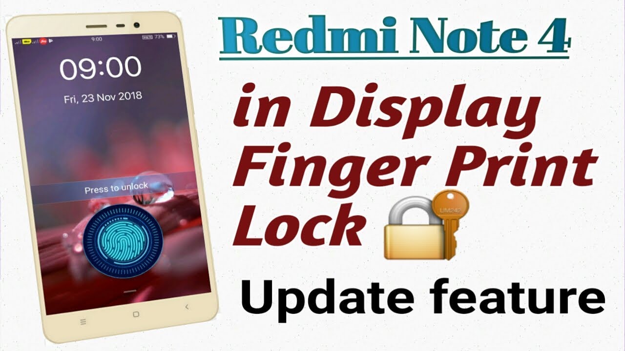 Redmi Note 4 in Display Finger Print Lock 🔐 Update feature - YouTube