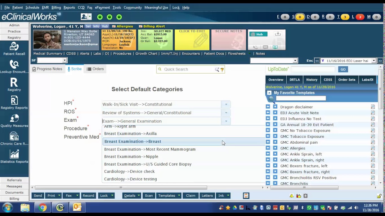 eCW Scribe 3 Default Category Configuration - YouTube