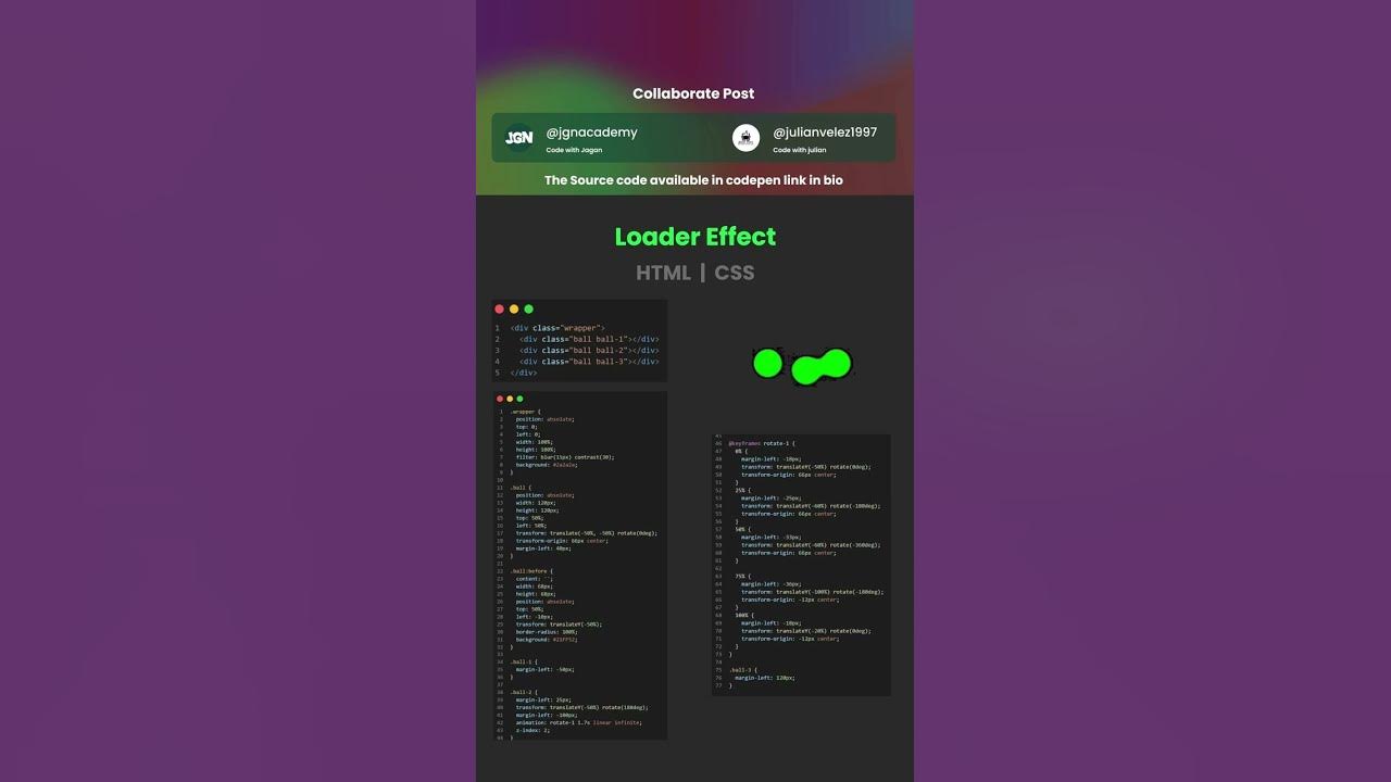 Loader Effect Html Css Css3 Coding Htmlcss Programmingpython Shorts Youtube 