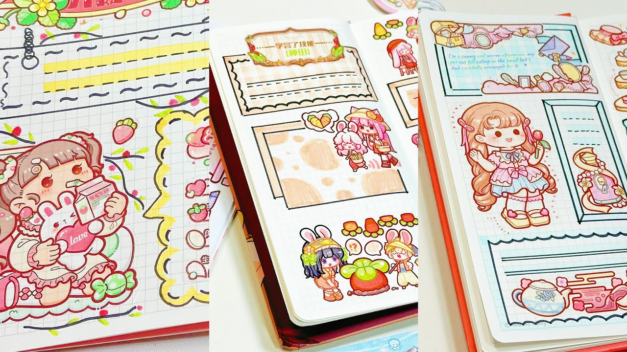 stickers journaling 💕cute kawaii sticker🌈 Immersive ASMR bullet journal ...