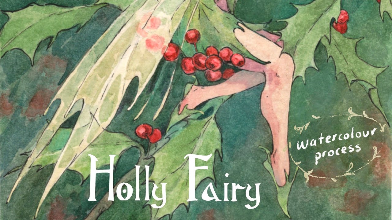 painting process of a holly fairy - YouTube