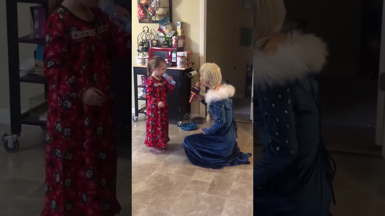 Elsa from Frozen surprises little girl for her birthday - YouTube