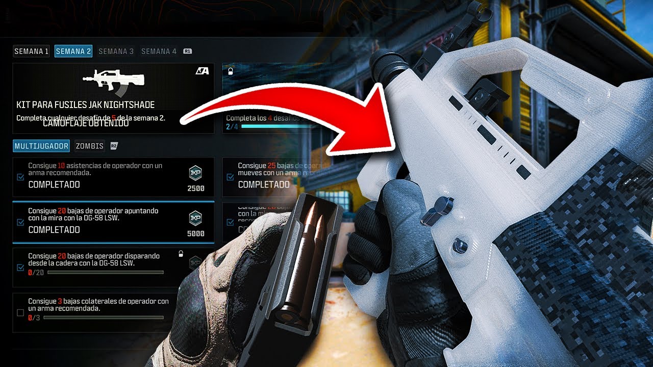 DESAFIOS SEMANALES DE MW3: KIT DE CONVERSION JAK NIGHTSHADE (DG-58 LSW ...