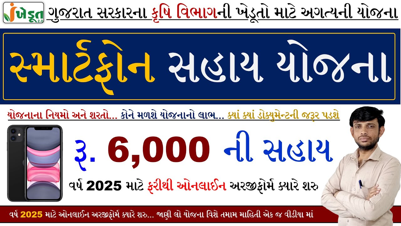 Smartphone Sahay Yojana Gujarat 2025 | I Khedut Mobile Subsidy Yojana ...