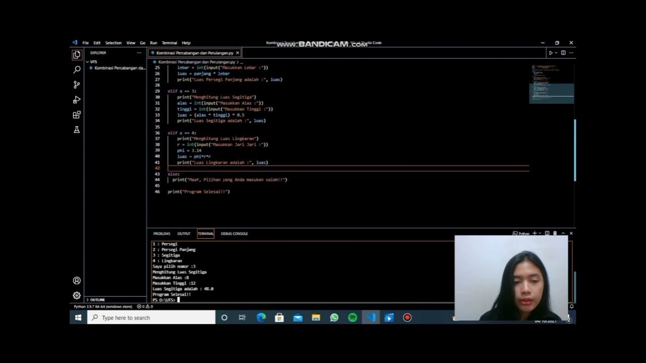 Kombinasi Percabangan dan Perulangan pada Python - YouTube