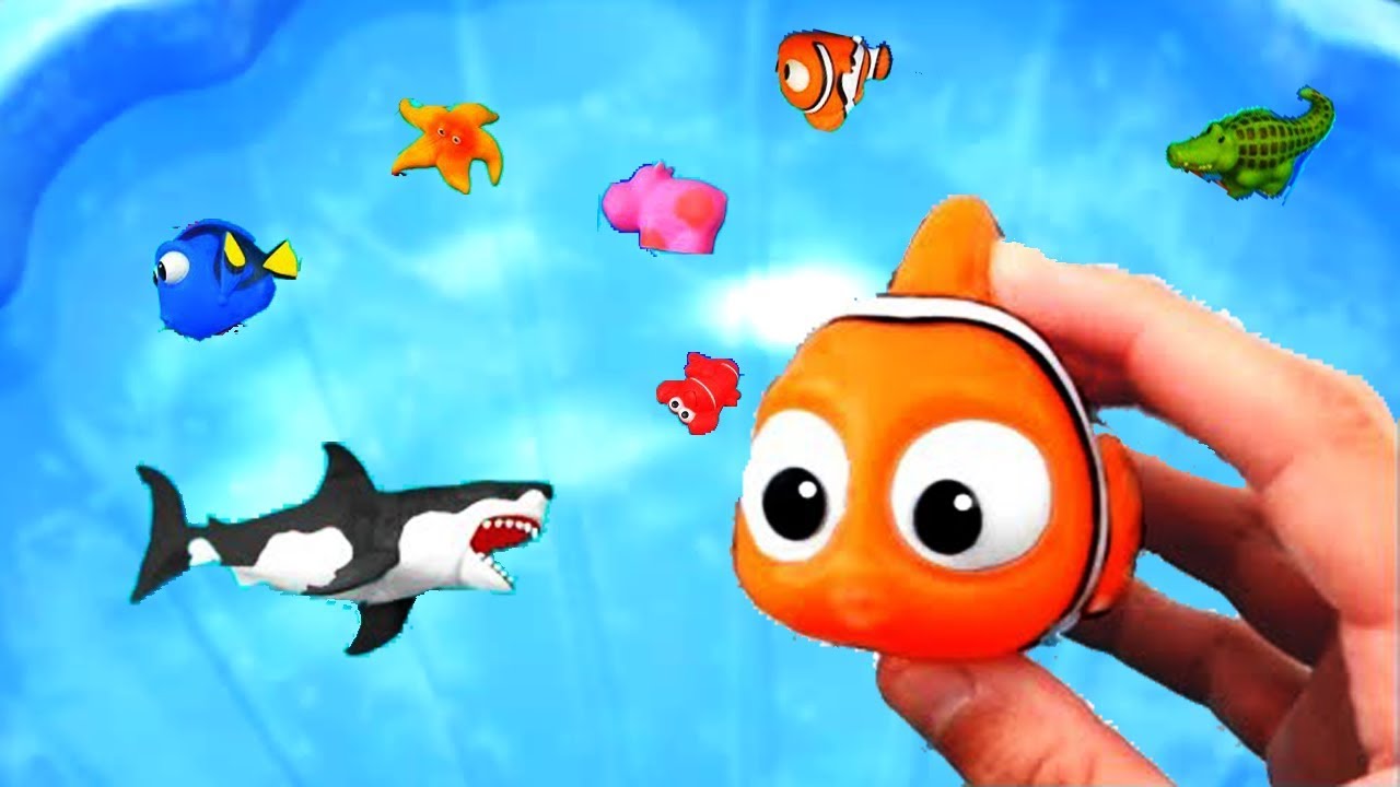 Learn Colors With Sea Wild Animals and Animal Names | Pool Water Colors ...