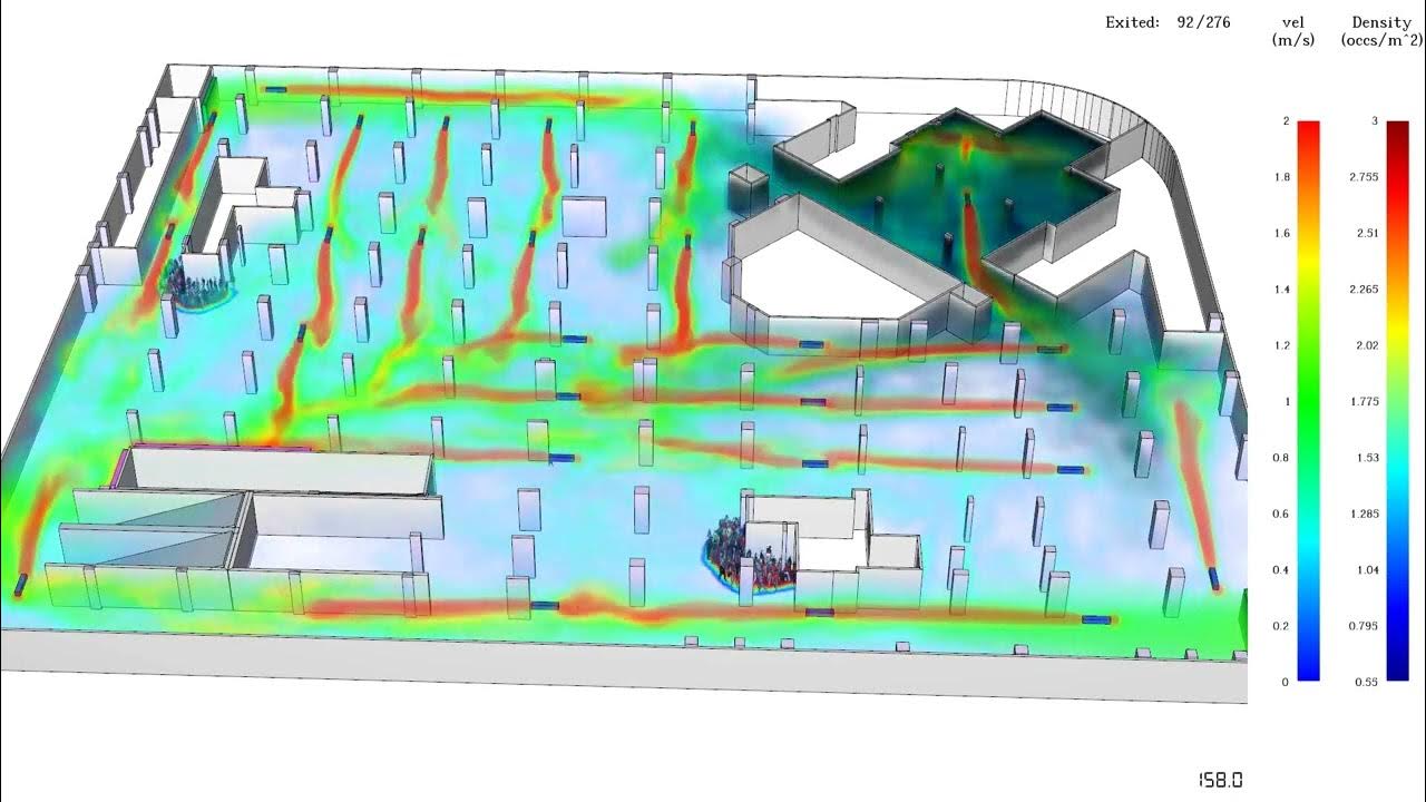 Parking CFD + Evacuation using Pyrosim & Pathfinder - YouTube