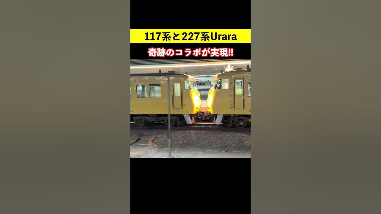 117系と227系Uraraがコラボ?! 偶然撮れた奇跡のショット♪ #227系 #117系 #鉄道ショート #女子鉄まほろ - YouTube