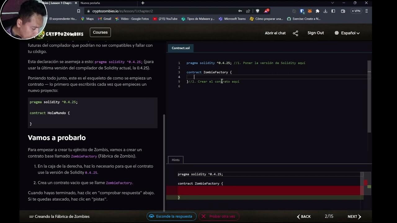 cryptozombies 2 y 3 - Programación en solidity - contracts y Variables de Estado y Números ...