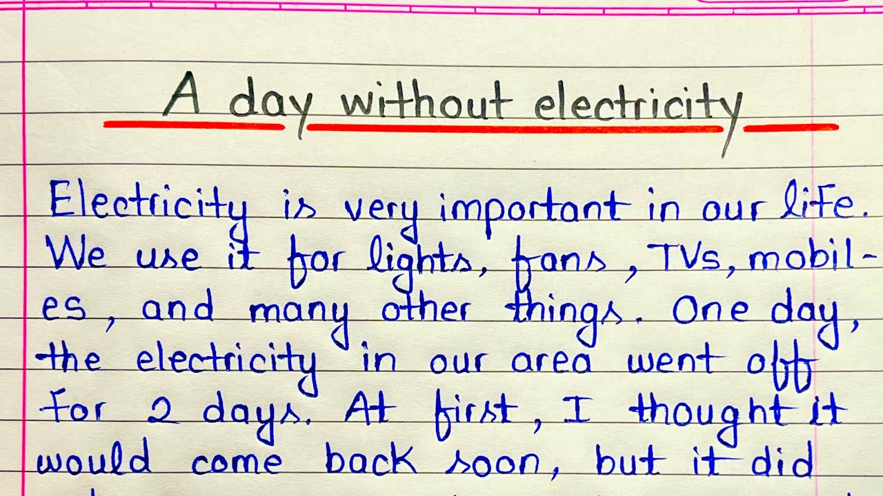 A day without electricity essay in English | Essay writing on a day ...
