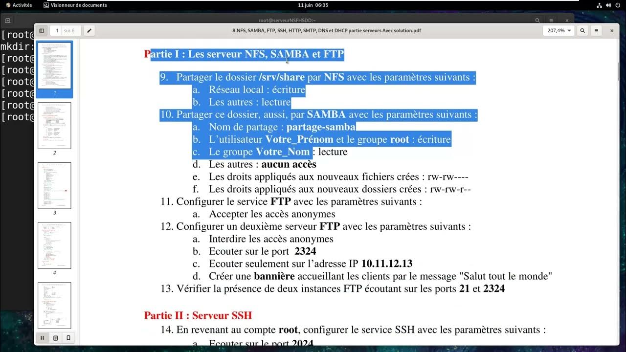 14 TP transfert 6 - Admin Linux: serveurs NFS, SAMBA, FTP, SSH, HTTP, SMTP, DNS et DHCP sous ...