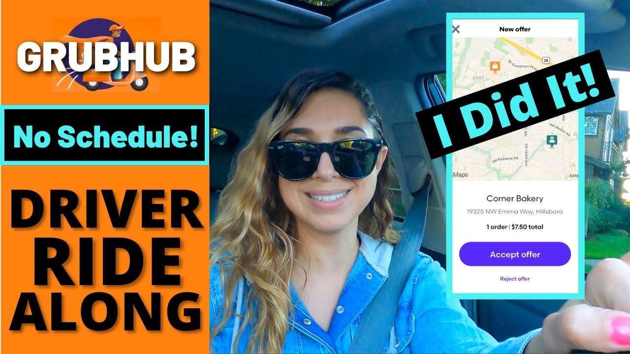 GrubHub Driver Ride Along Food Delivery | No Blocks VS Scheduled Blocks ...