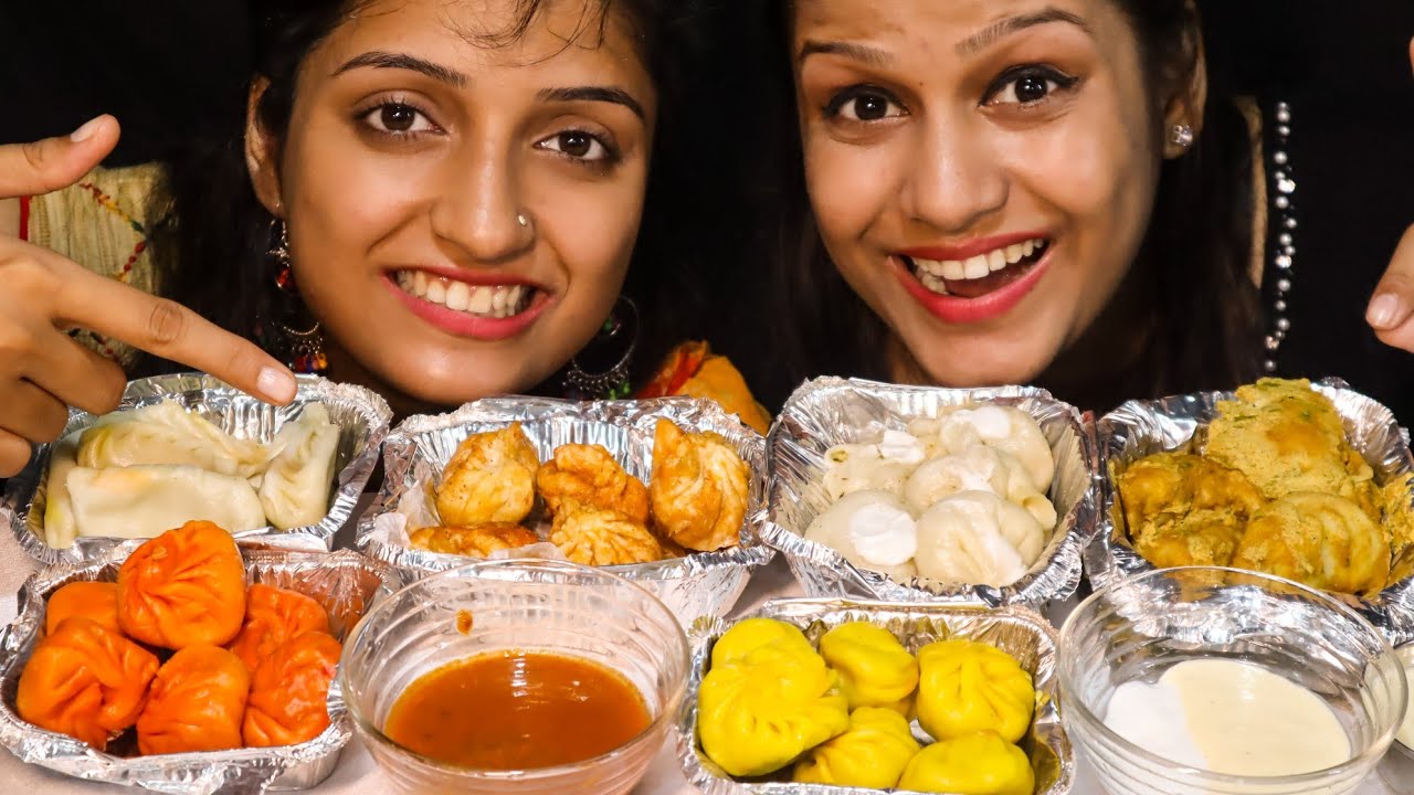WE TRIED DIFFERENT TYPES OF MOMOS | PANEER MOMOS, CHEESE MOMOS, CORN ...