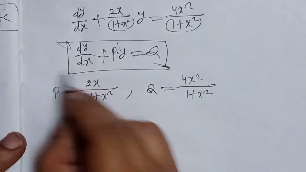 Solve 1 x 2 dy dx 2xy 4x 2 0 linear Differential Equation YouTube Solve 1 x 2 dy dx 2xy 4x 2 0 linear Differential Equation YouTube