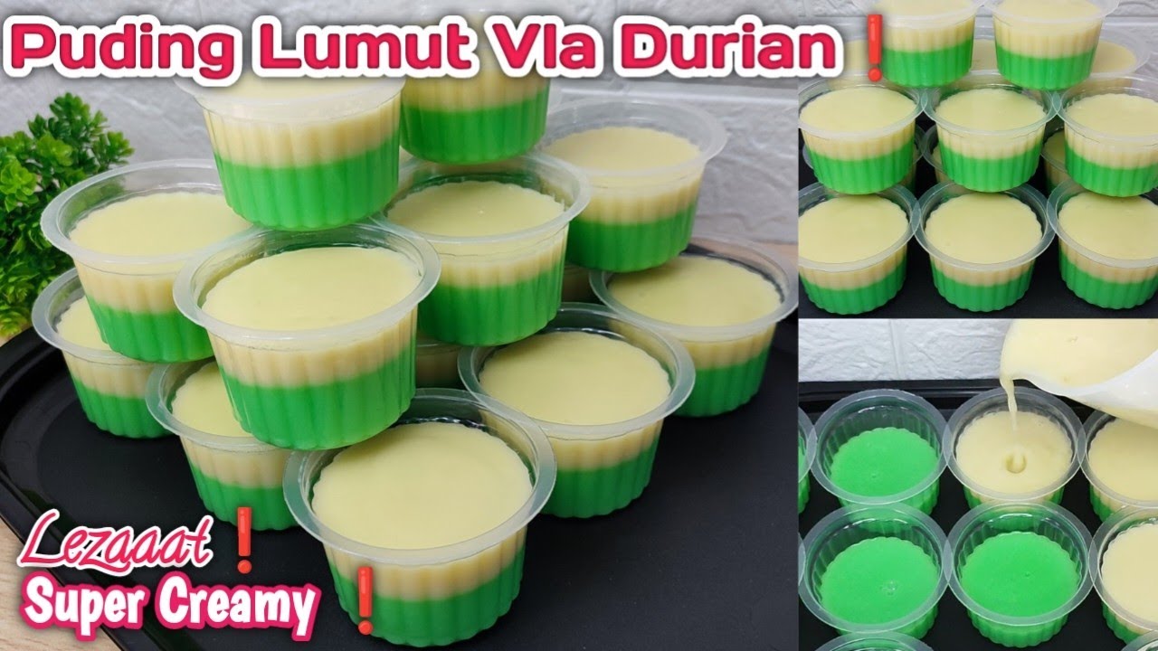 RESEP PUDING LUMUT vLa DURIAN !! ENAK BANGET super creamy bikin nagih ...