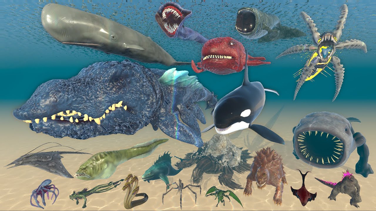 Mythical & Legendary Vs SCP Sea Monster Size Comparison | 3D - Sea ...