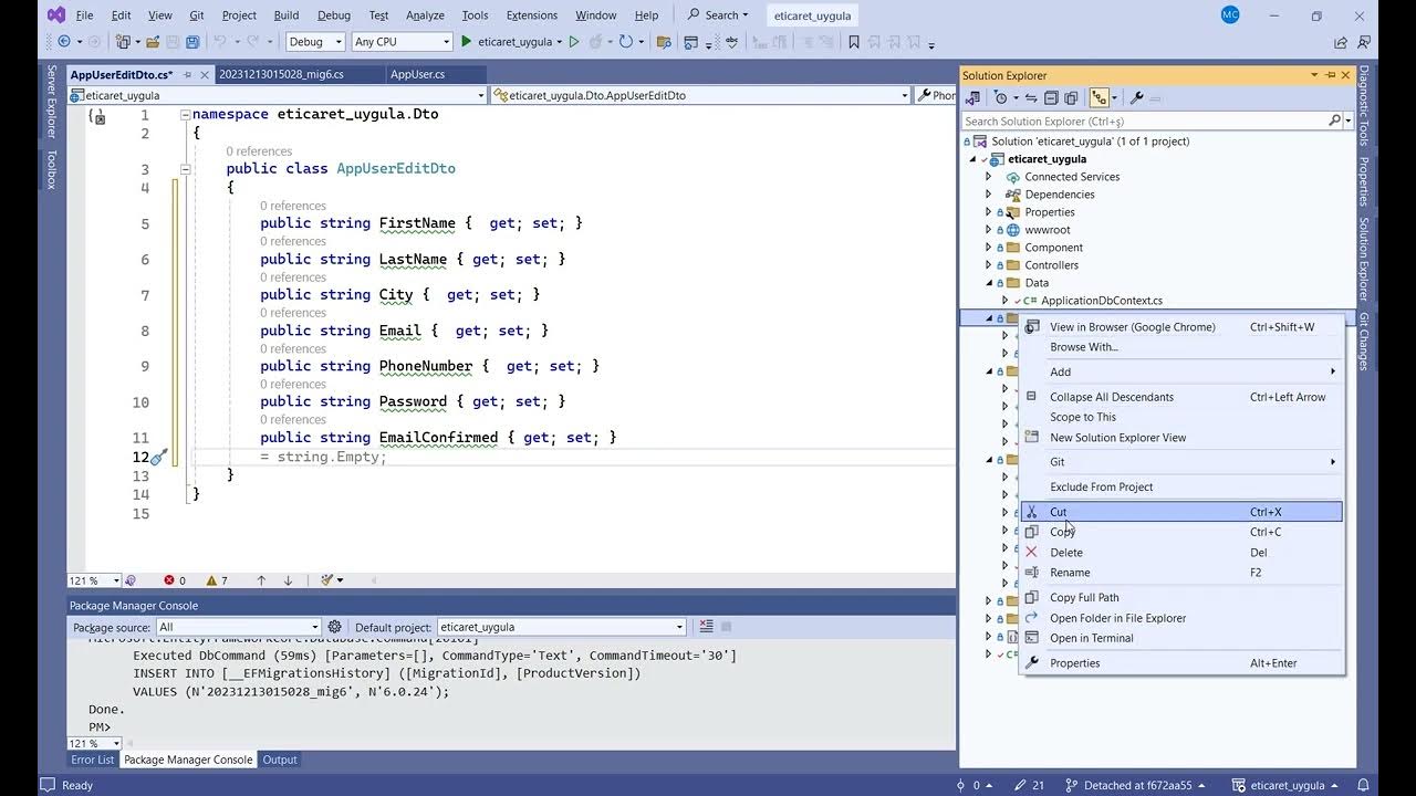 Asp Net Mvc Core 6 0 E Ticaret Identiy Dto Tanımlama 22 - YouTube