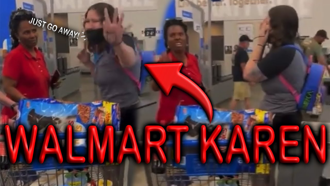 KAREN Has a MELTDOWN After SHE CUT IN LINE At WAL-MART - YouTube