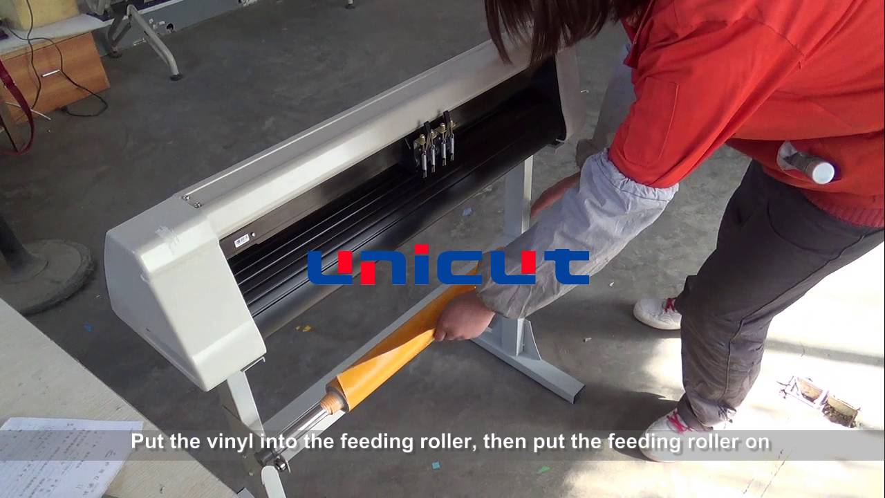 How to put vinyl sticker into cutting plotter - YouTube