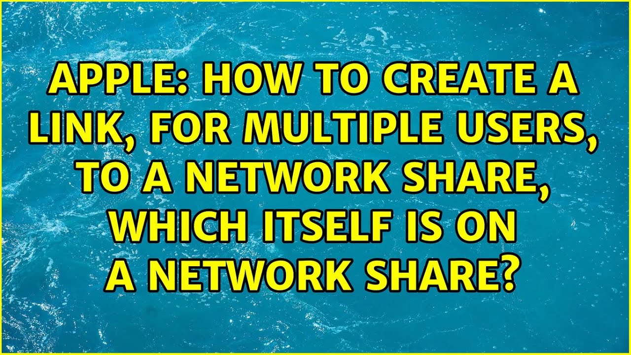 How To Create A Link For Multiple Users To A Network Share Which How To Create A Link For Multiple Users To A Network Share Which