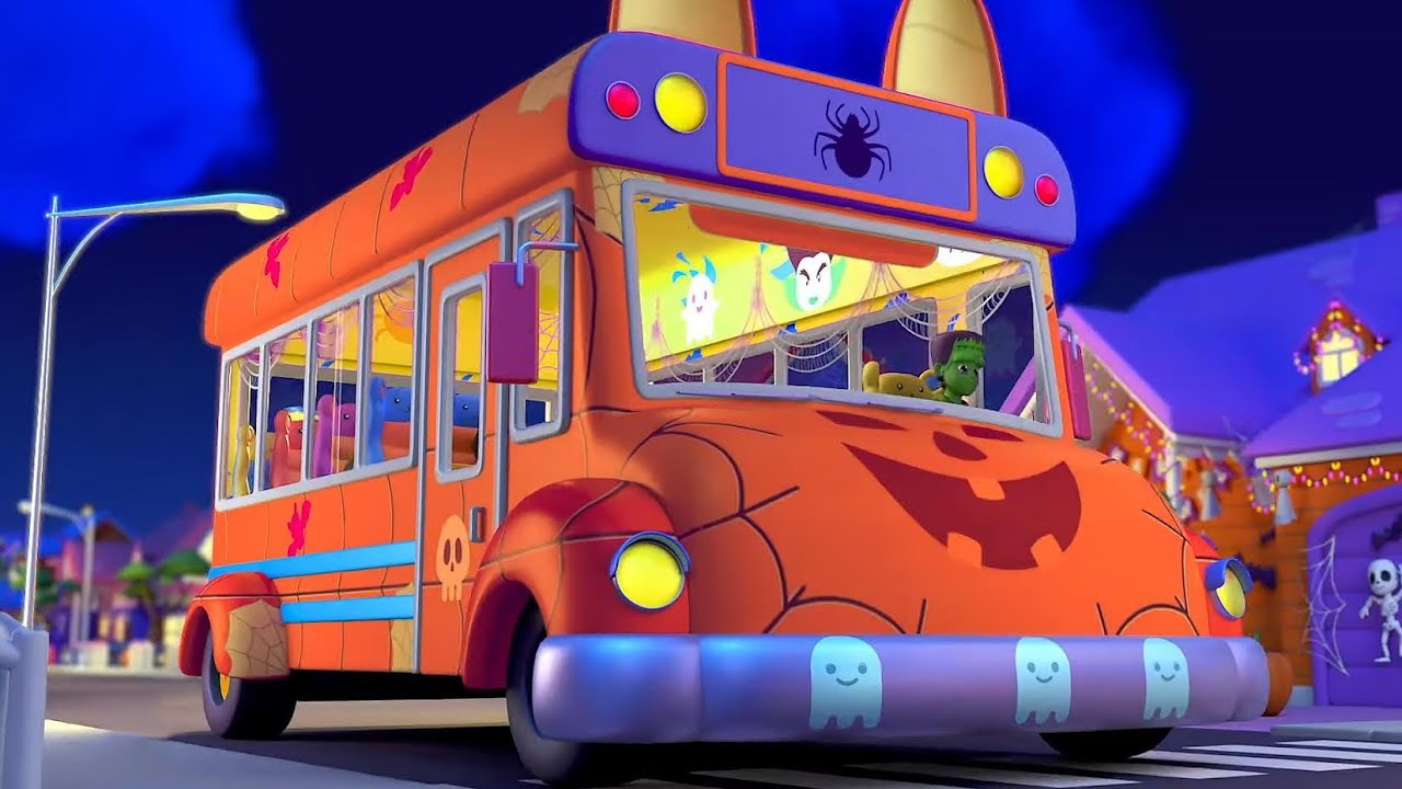 Halloween Wheels On The Bus, Spooky Nursery Rhymes & Scary Cartoons ...