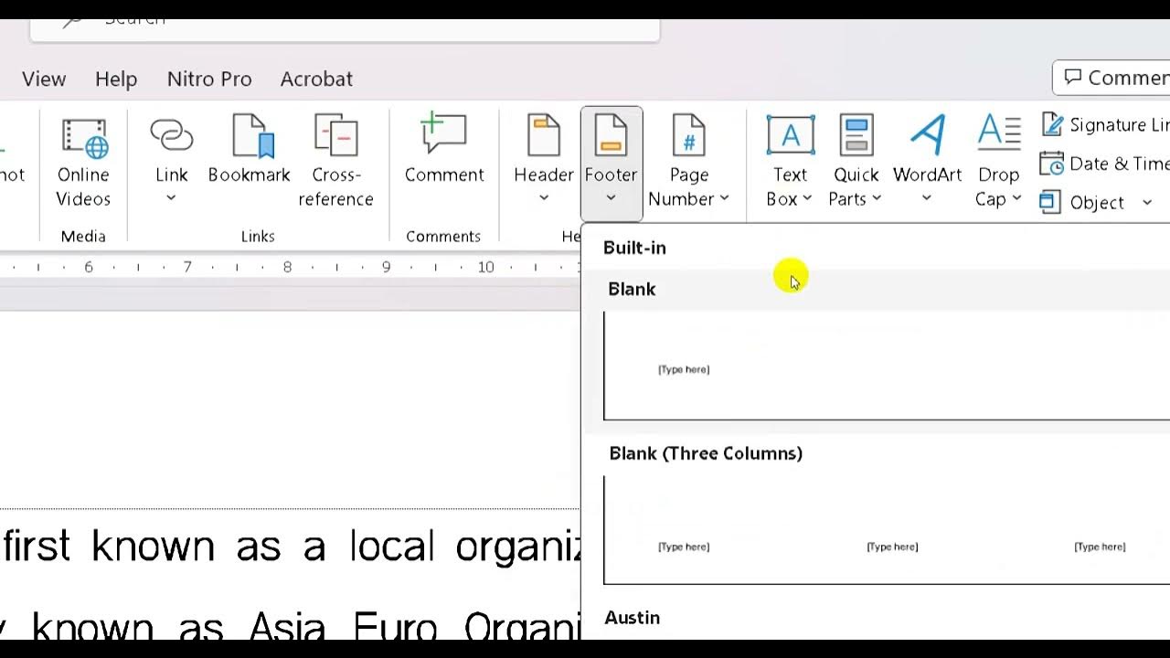 2-How to set Header and Footer | MS. Word 2016 - YouTube