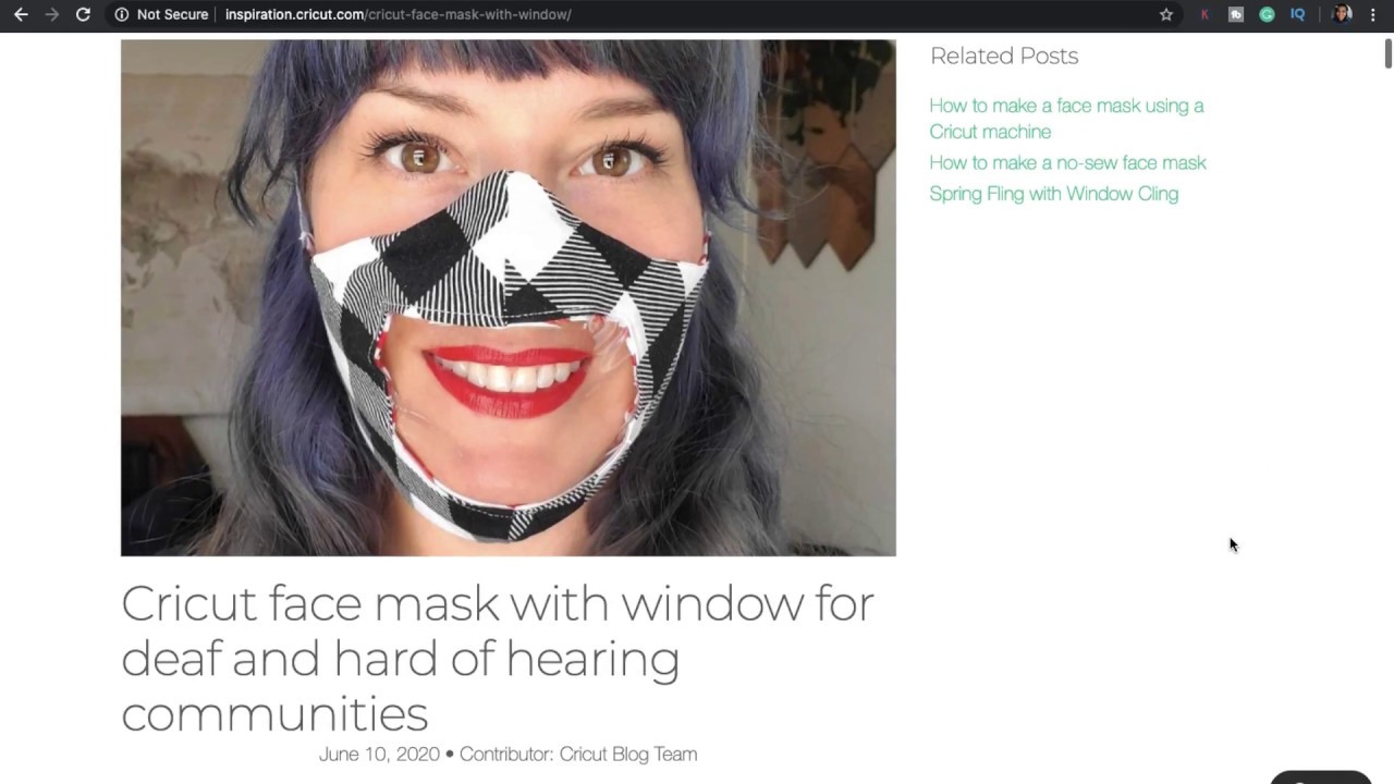 Cricut Face Mask with Window - YouTube