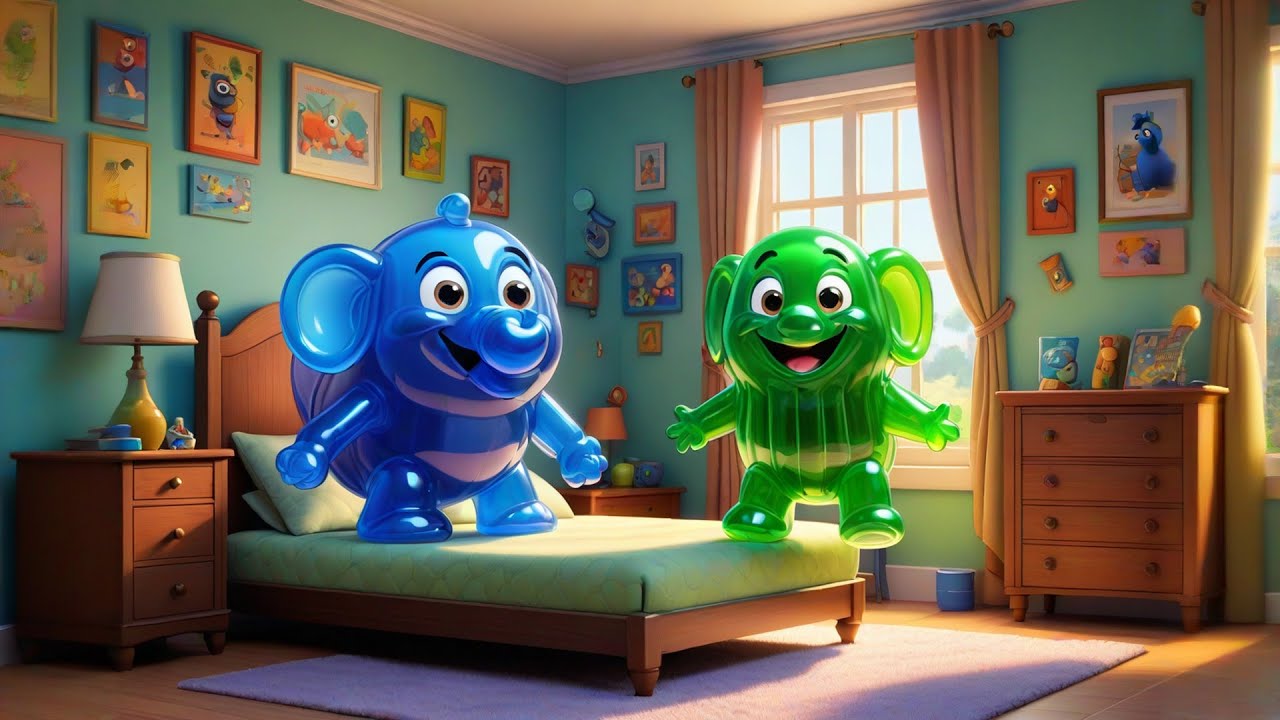 Five Jelly Elephants Bounce on a Bed + More Nursery Rhymes & Kids Songs ...