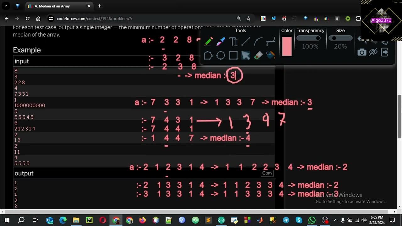 A Median Of An Array Codeforces Round 936 Div 2 Cp In Bangla Youtube