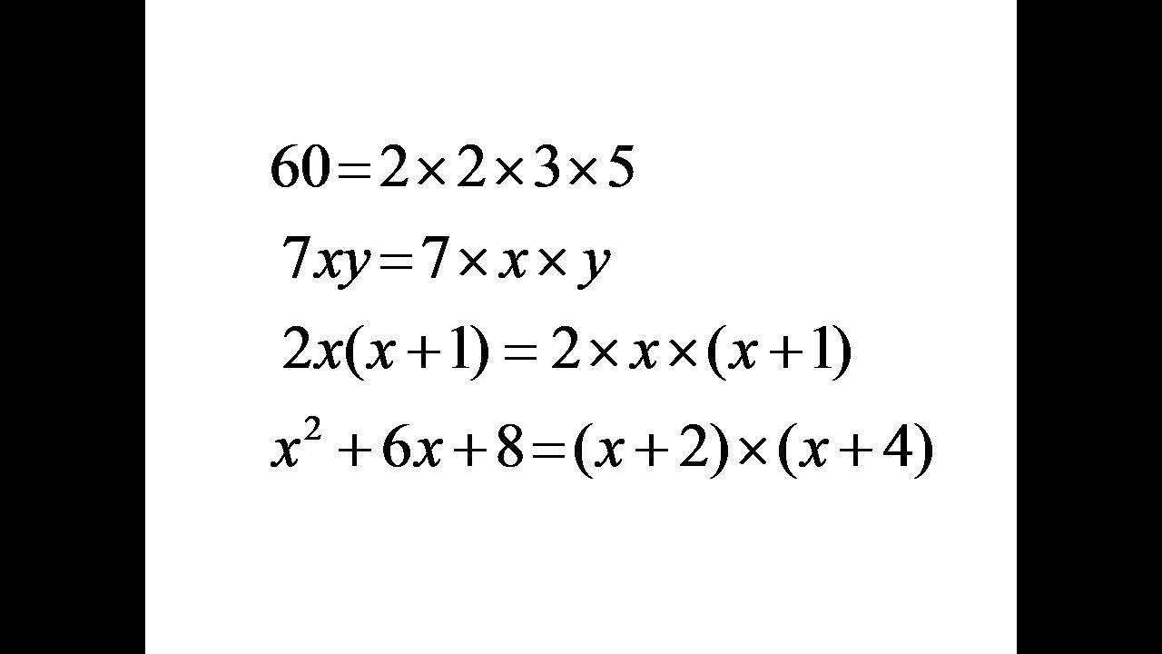 Factorisation of Algebraic Expressions- method of Common factors and ...