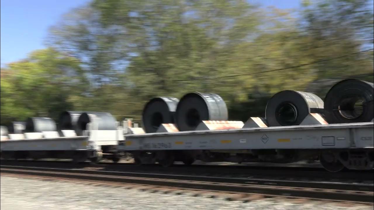 NORFOLK SOUTHERN GE AC44C6M Southbound Coil Steel Train - YouTube