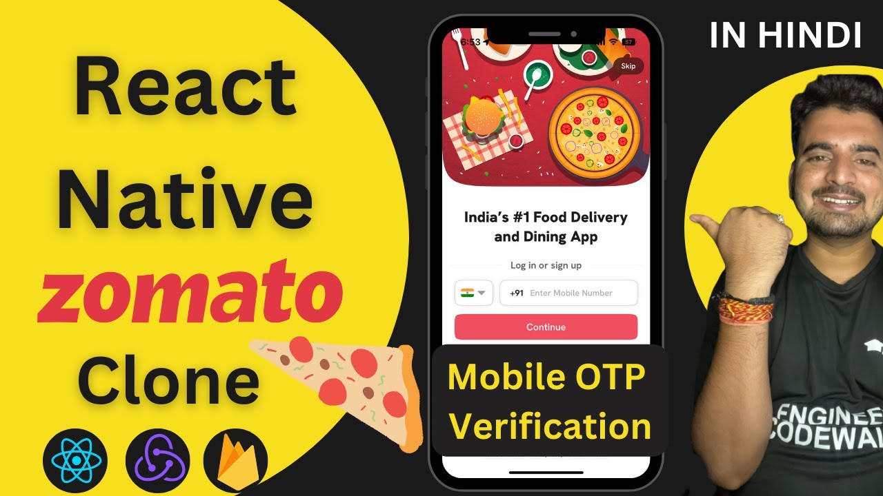 React Native Zomato Clone Firebase Mobile OTP Verification In Hindi React Native Zomato Clone Firebase Mobile OTP Verification In Hindi