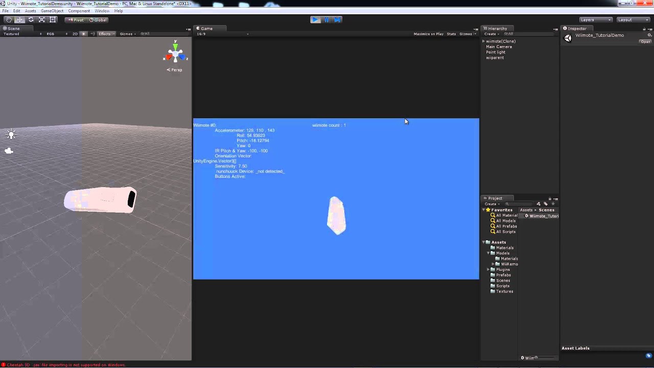 Unity3D WiiMote Test - YouTube