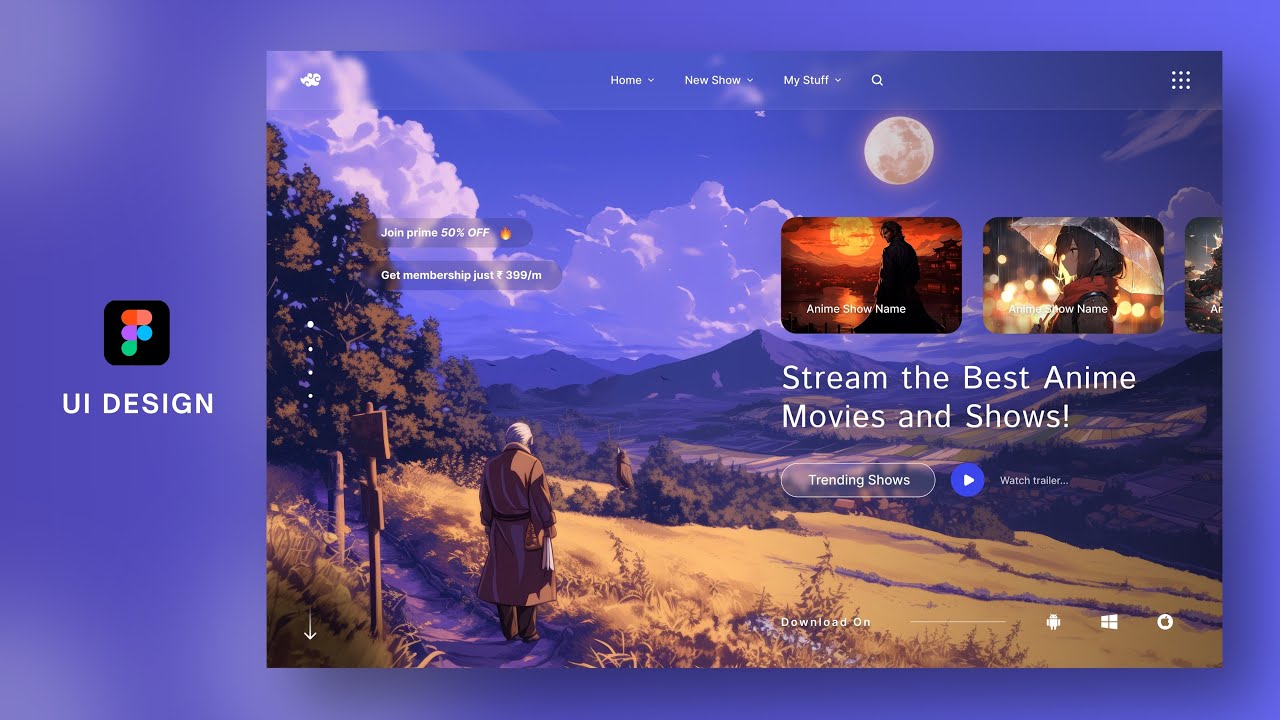 Anime Show UI/UX Web Design in Figma: Step-by-Step Tutorial - YouTube